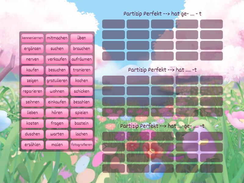 Partizip Perfekt - Group sort