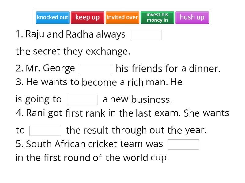 PHRASAL VERBS-11 - Missing word