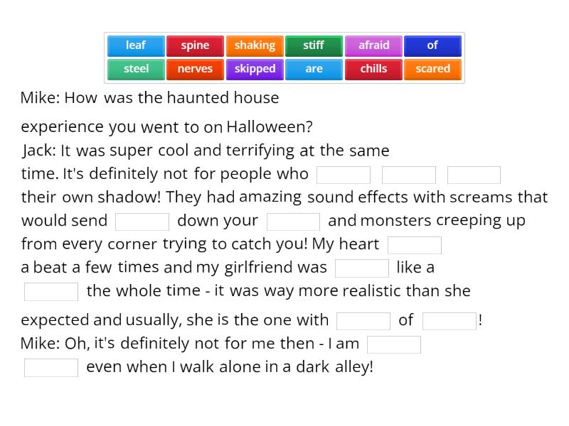 Idioms: Fear 4 - Complete the sentence