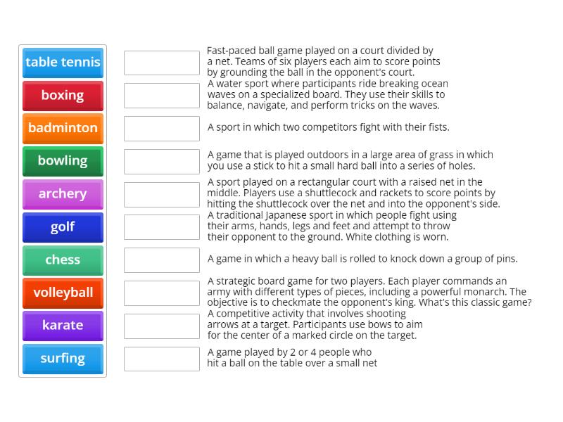 Sports - Match up