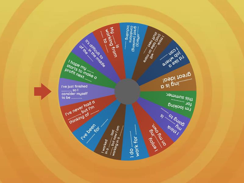 2nd revision Complete the sentences - Spin the wheel