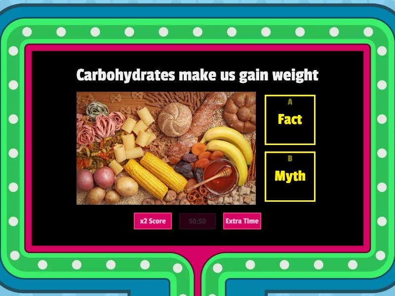 Nutrition Facts and Myths - Gameshow quiz