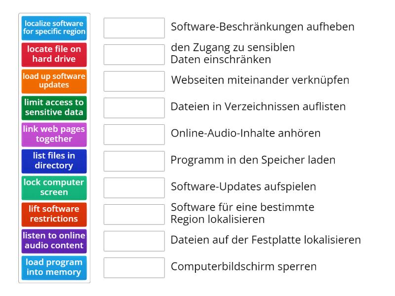 IT ENGLISH: Common Computer Related Verbs #30 - Match up
