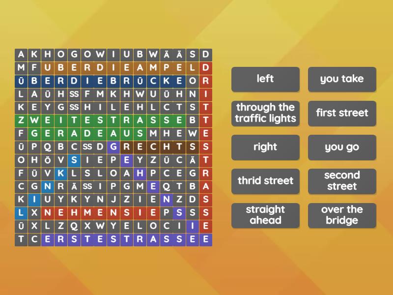 Basic Directions - Wordsearch
