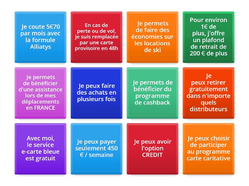 Qui suis je ? Cartes Bancaire ! - Flip tiles