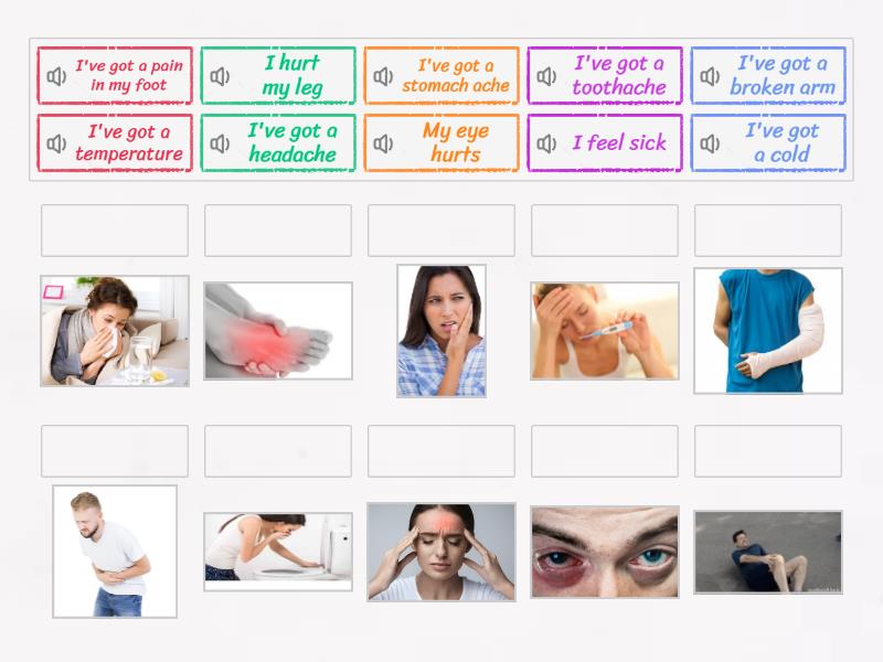 Prepare 2 Unit 13 Illnesses vocabulary - Match up