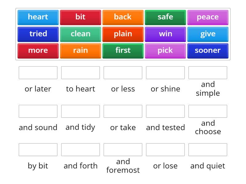 Irreversible word pairs C1 - Match up
