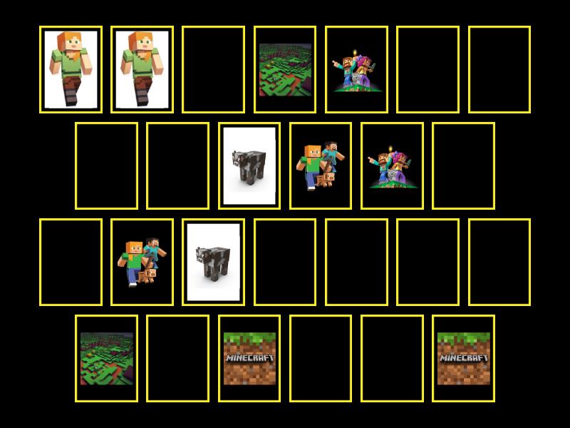 Minecraft Memory Games - 13 Pairs - Matching pairs