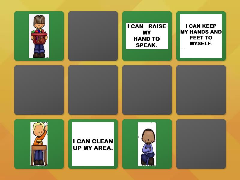 classroom rules - Matching pairs