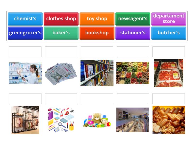 BRAINY 5 UNIT 6 SHOPS - Match up