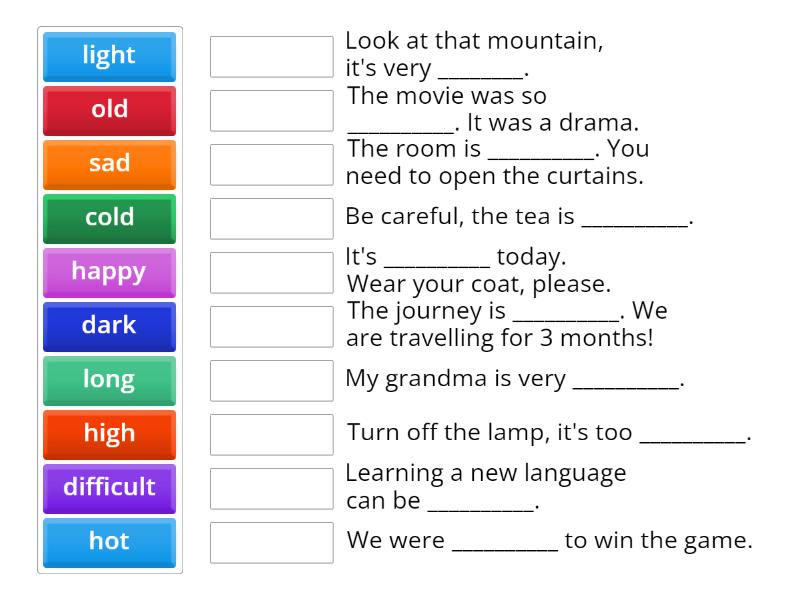 Roadmap A1 Unit 7C Adjectives - Match up