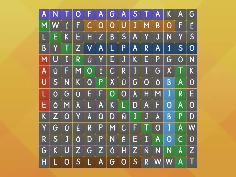 Regiones de Chile - Wordsearch