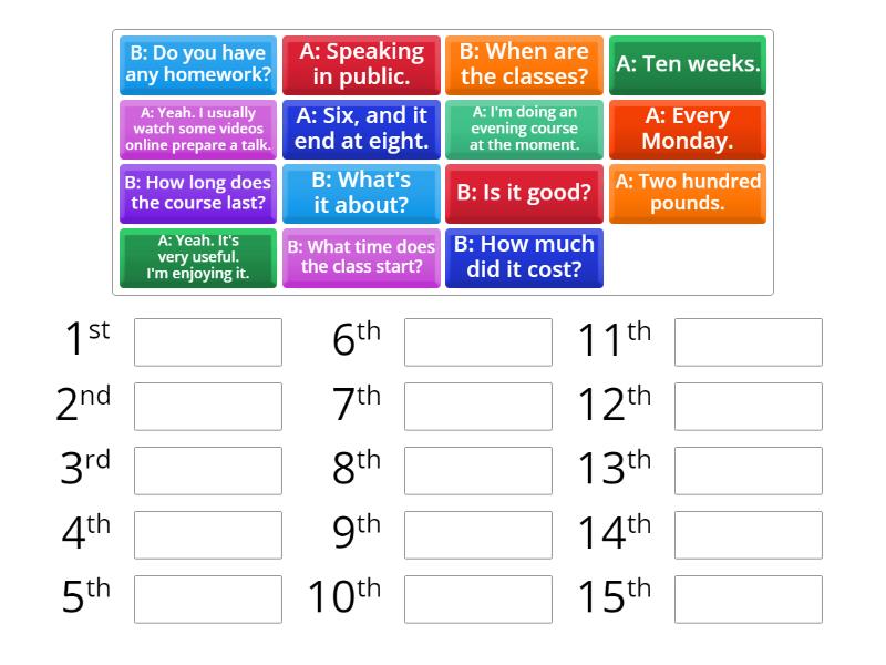 Outcomes elem U6 ex 3 p 54 - Rank order