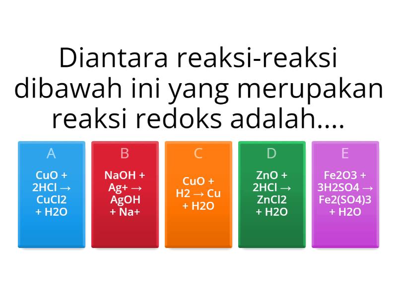 latihan soal reaksi redoks - Cuestionario