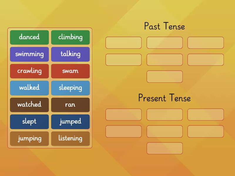 Verb Tense Sort - Group sort