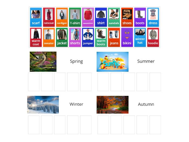 EF A2 unit 1C Clothes for different weather - Group sort