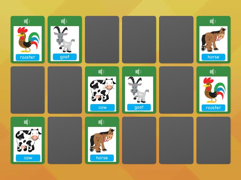 Farm Animals - Matching pairs