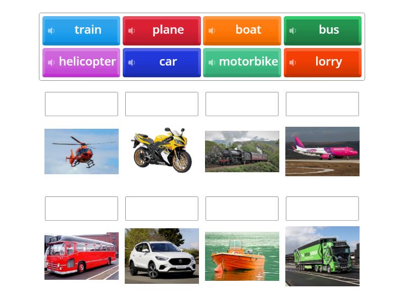 sound match Bright Ideas 2 transport means vehicles - Match up