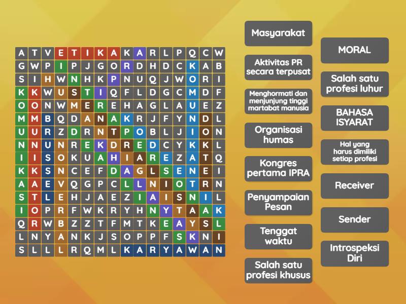 OTK. HUMAS DAN KEPROTOKOLAN - Wordsearch