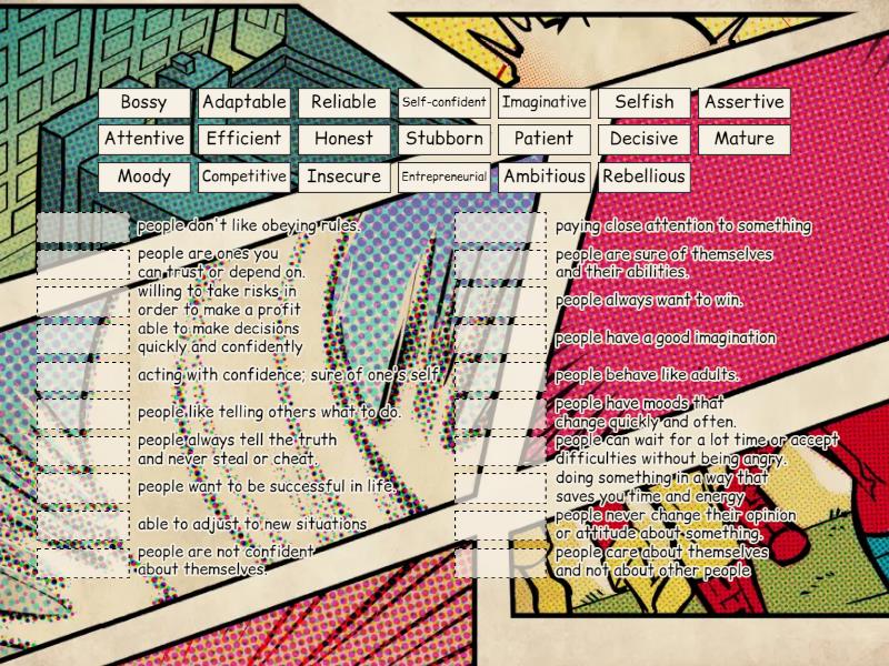 Intermediate 1B Vocabulary Bank Personality - Match up