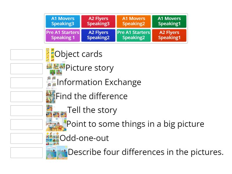 YLE Speaking tasks - Match up