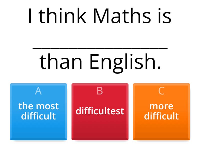 Comparative and superlative adjectives - Quiz