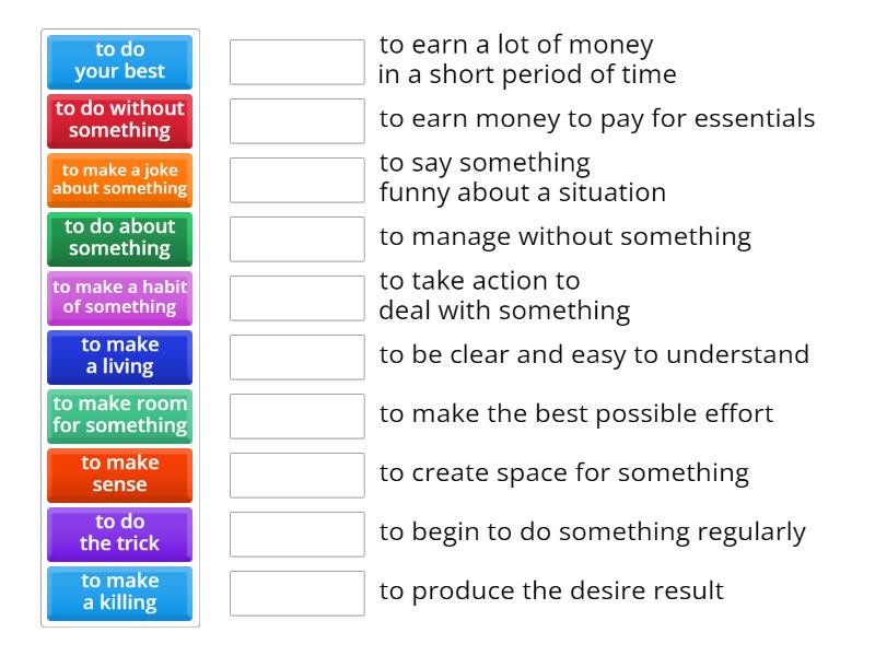 More Do/Match Phrases - Match up