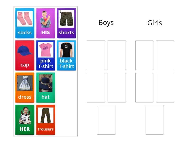 FF1 unit 7 lesson1: His/Her clothes - Ordenar por grupo