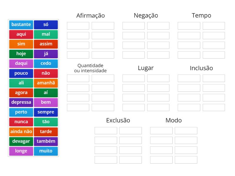 Advérbios - Group sort