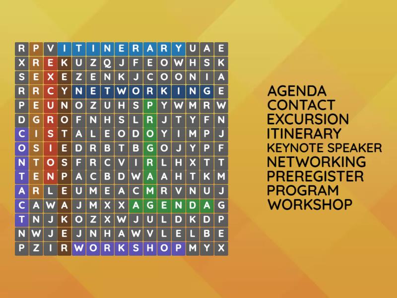 Meeting Vocabulary - Wordsearch