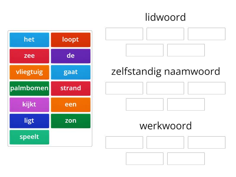 Groep 4: B6W1L3 woordsoorten - Group sort