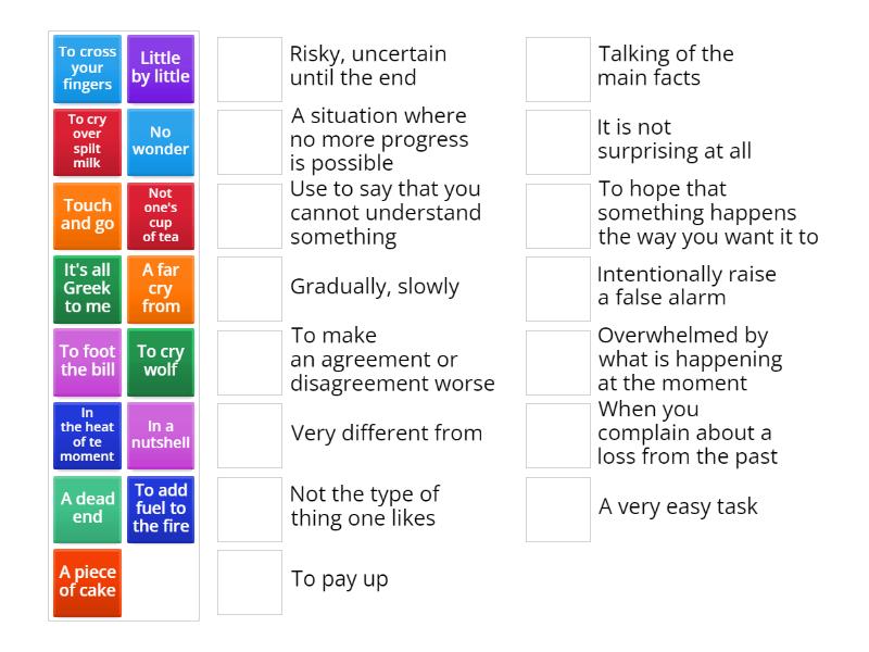 Idioms - Match up