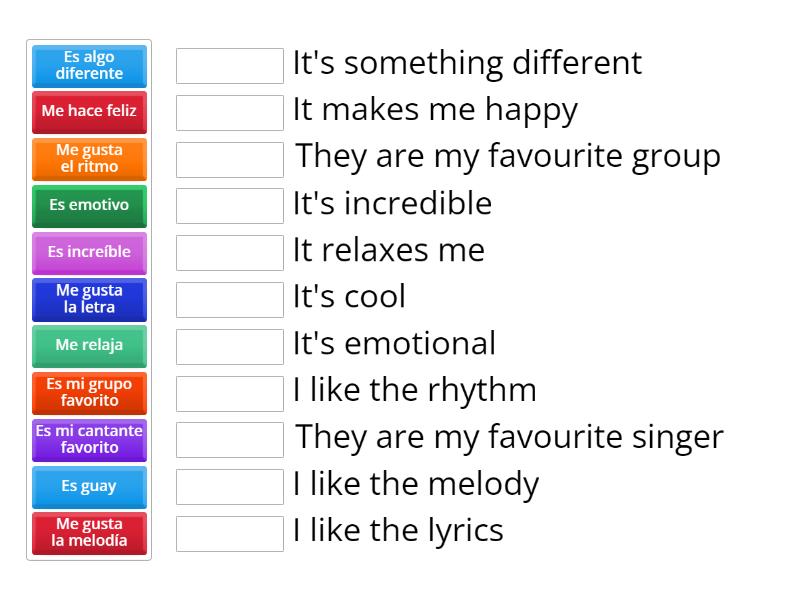 Y9 music - Match up