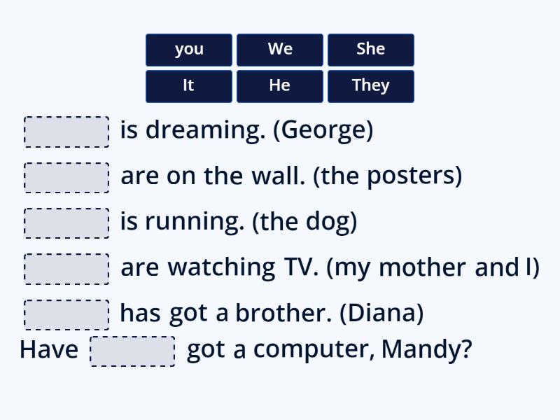 Personal Pronouns A2 - Complete the sentence