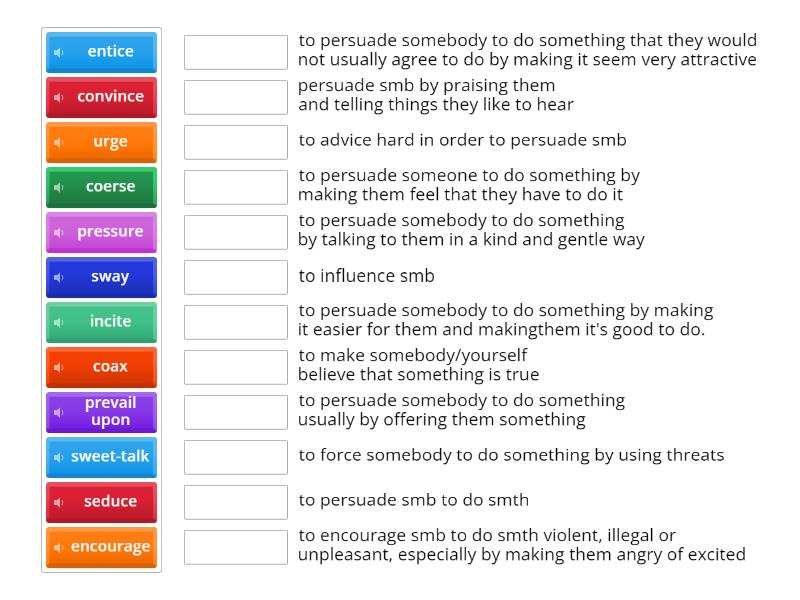 High Note C1 Sell Hard Synonyms for "Persuade" - Match up