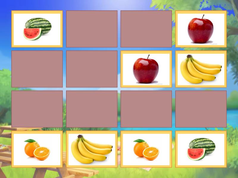 El mundo de las frutas - Matching pairs