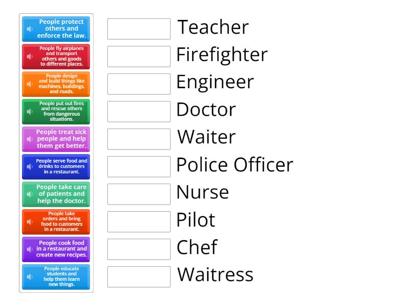 jobs p1 (definition) - Match up