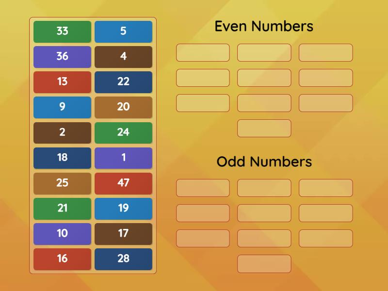 Sorting Odd and Even Numbers - Group sort