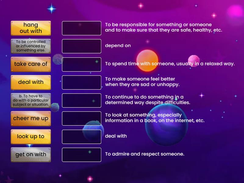 Own it 3 unit 1 phrasal verbs definitions - Match up