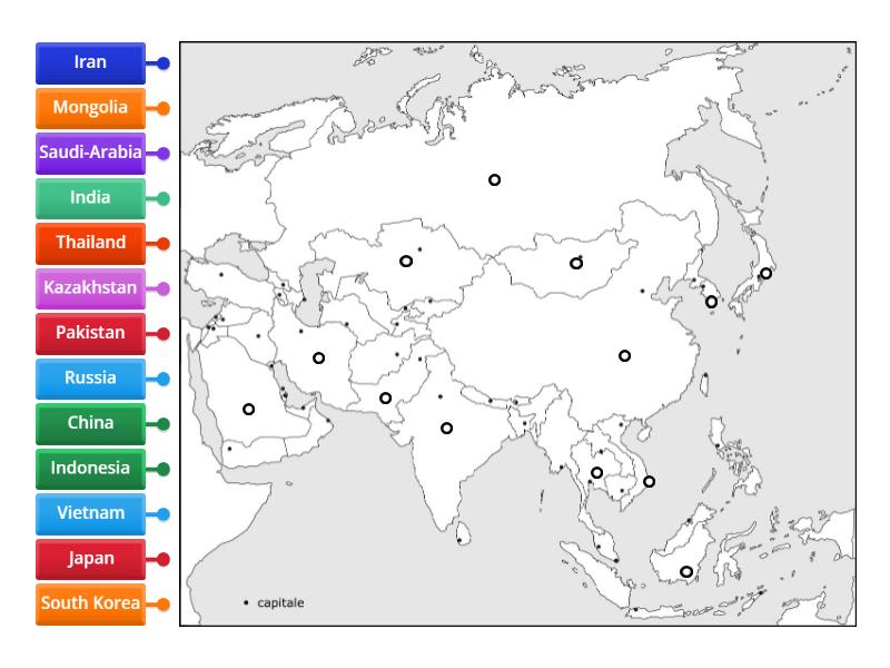 map of asia - Labelled diagram