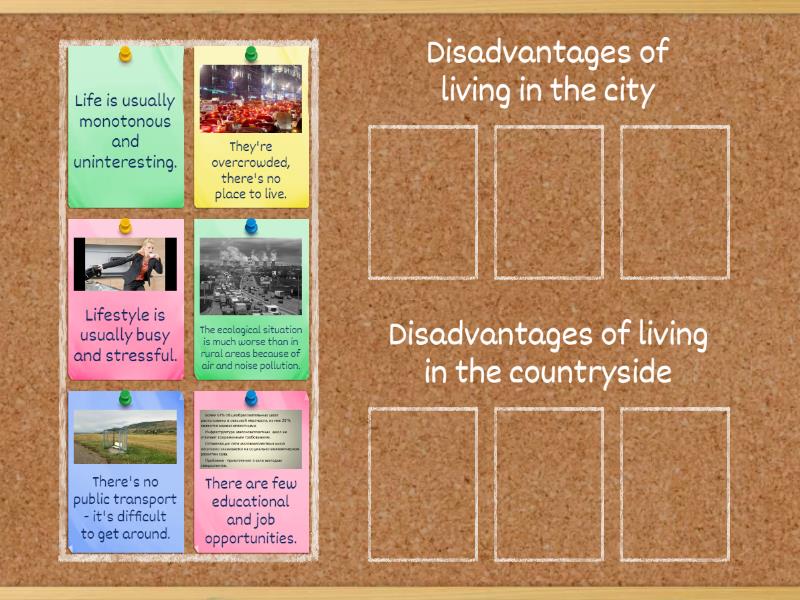 OGE_Speaking _Living in the city /countryside_disadvantages_2 - Group sort