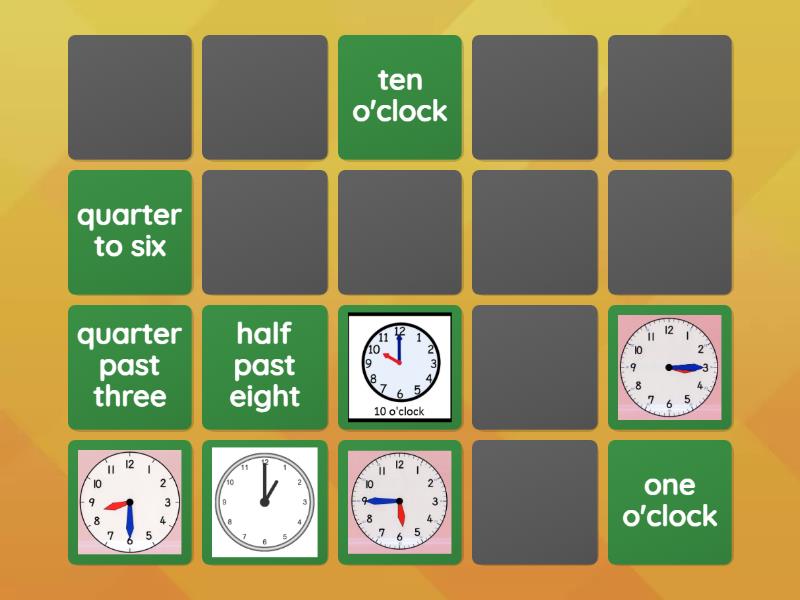 Telling the Time - Matching pairs