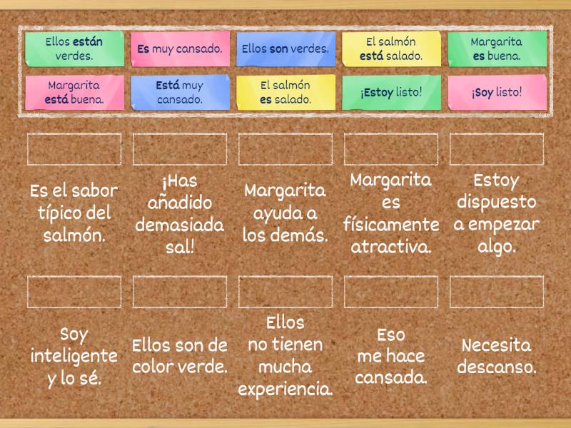 ser o estar? nivel B1 (2) - Match up