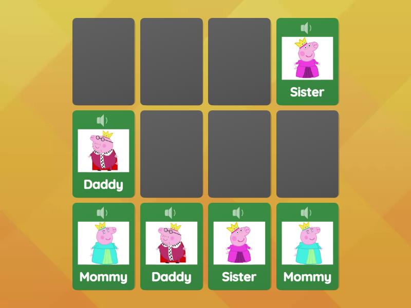 Peppa Pig's family Infantil - Matching pairs