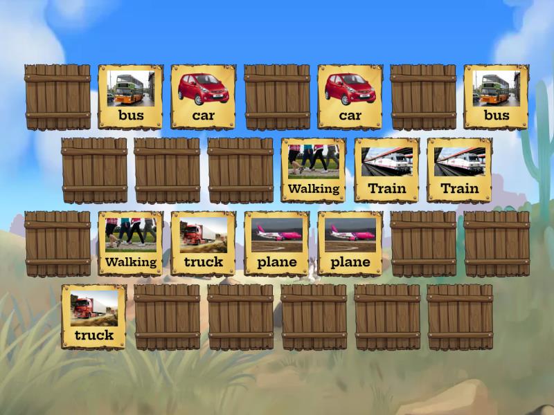 Transportation memory game - Matching pairs