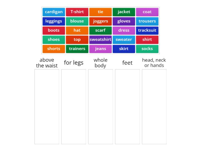 NMSE | Unit 4 | Clothes | - Group sort
