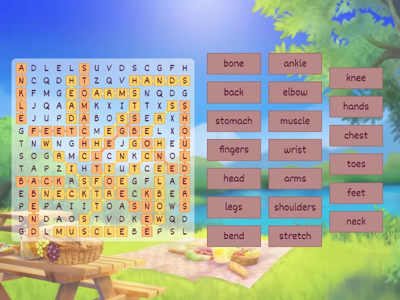 OW3, U7, V1 - Feeling fit, vocab - Wordsearch