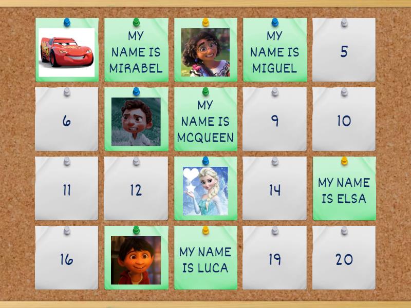 DISNEY Characters Memotest - Matching pairs