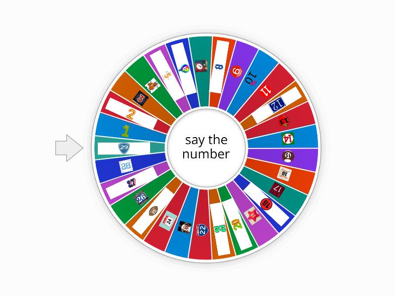Numbers 1-29 - Spin the wheel
