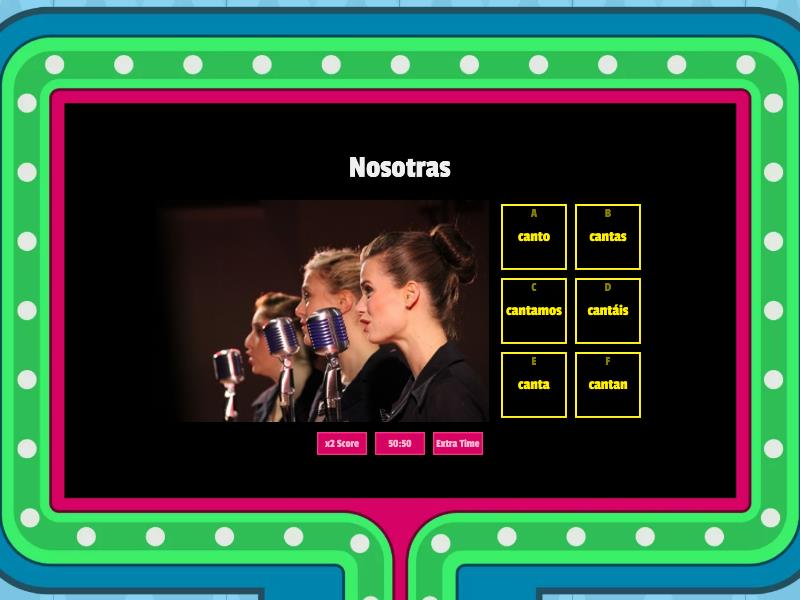 presente de los verbos regulares en -ar - Gameshow quiz